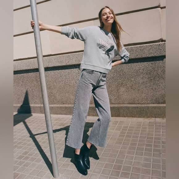 Mango | Jeans | Mango Mng Grey Gray Hem Culotte Wide Leg High Rise Grey ...